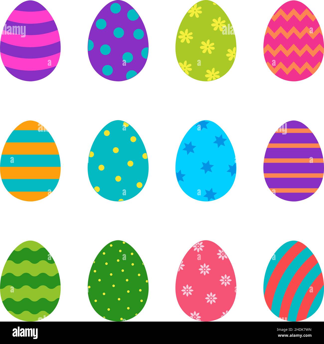 Set of colorful Easter eggs, vector illustration Stock Vector Image & Art - Alamy