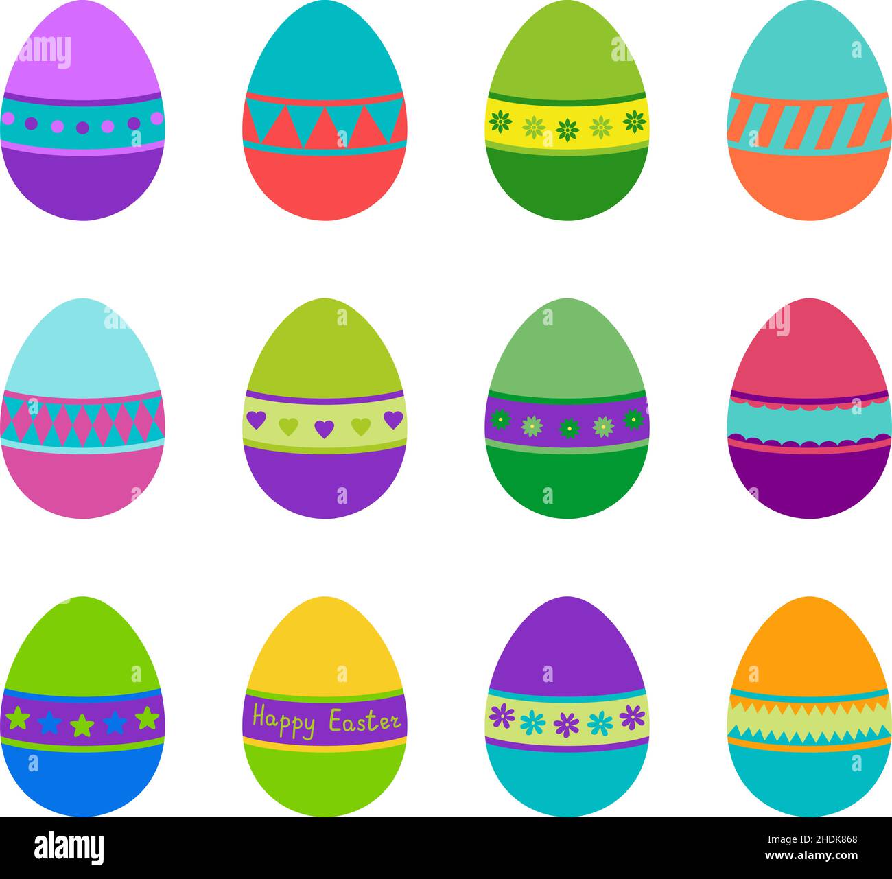 Set of colorful Easter eggs, vector illustration Stock Vector Image & Art - Alamy
