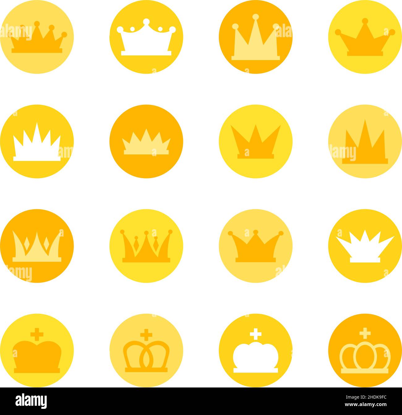 Set of royal crowns on color background, vector illustration Stock ...
