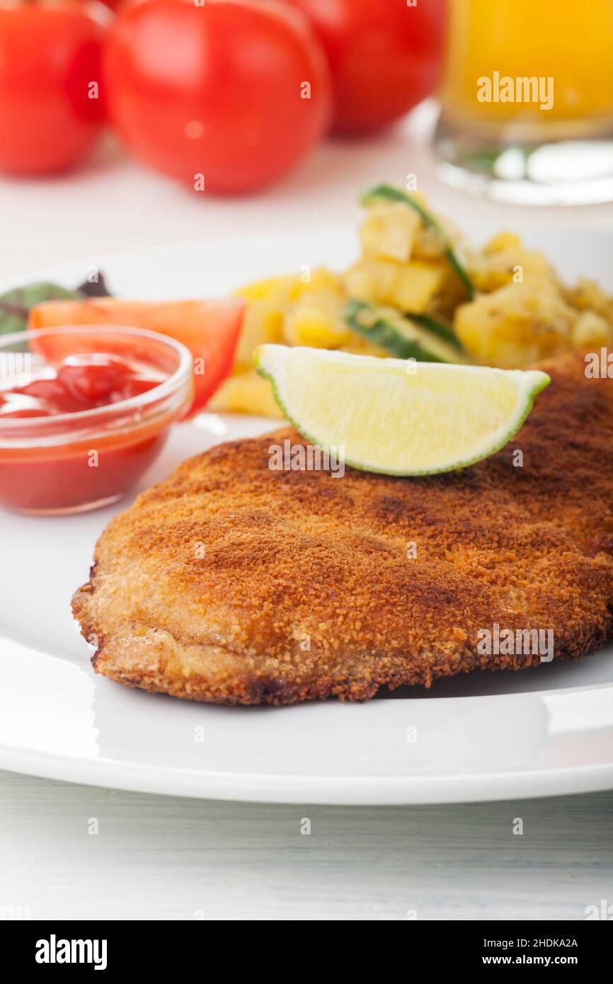 potato salad, cutlet, wiener schnitzel, potato salads, cutlets, wiener ...
