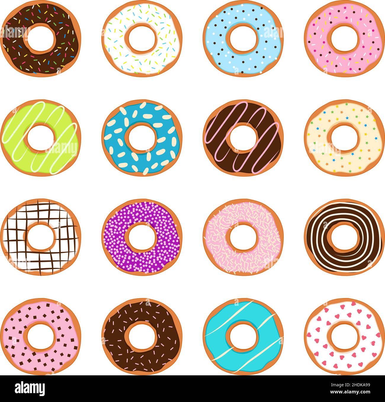 Set of donuts, vector illustration Stock Vector Image & Art - Alamy