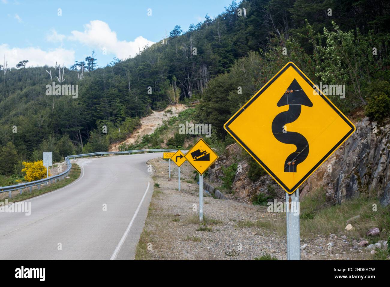 chile, curve, pass road, chiles, curves, pass roads Stock Photo - Alamy