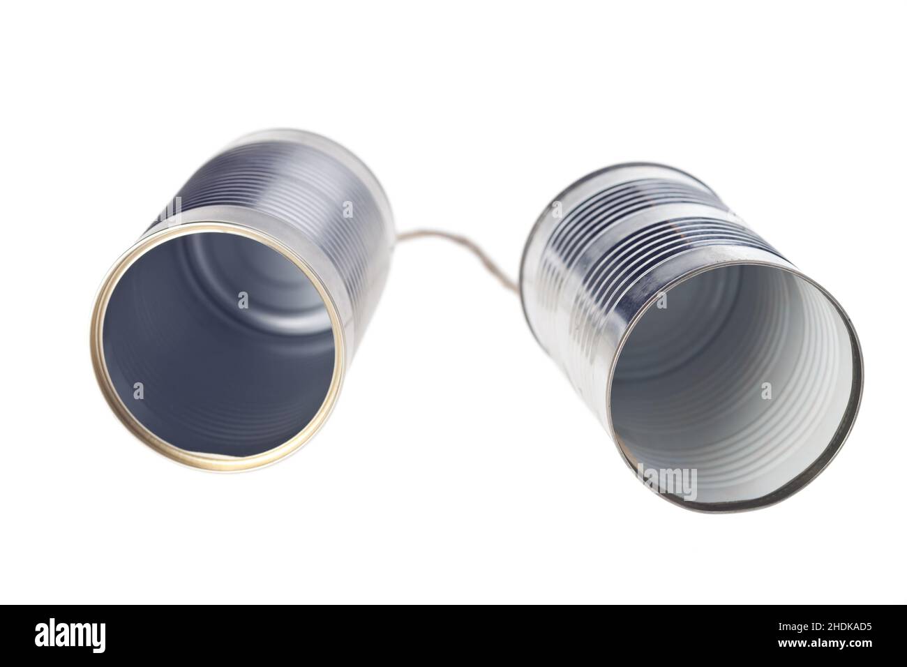 tin can phone, tin can phones Stock Photo - Alamy