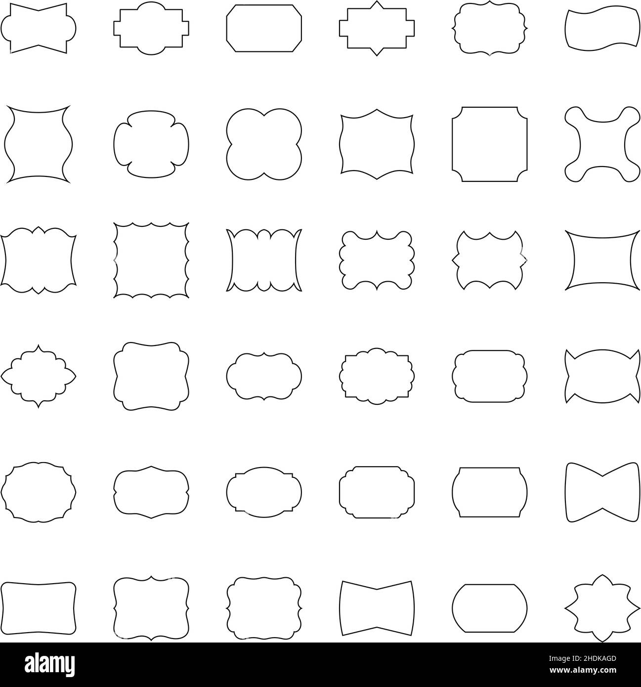 Set of vintage and simple frames, vector illustration Stock Vector ...