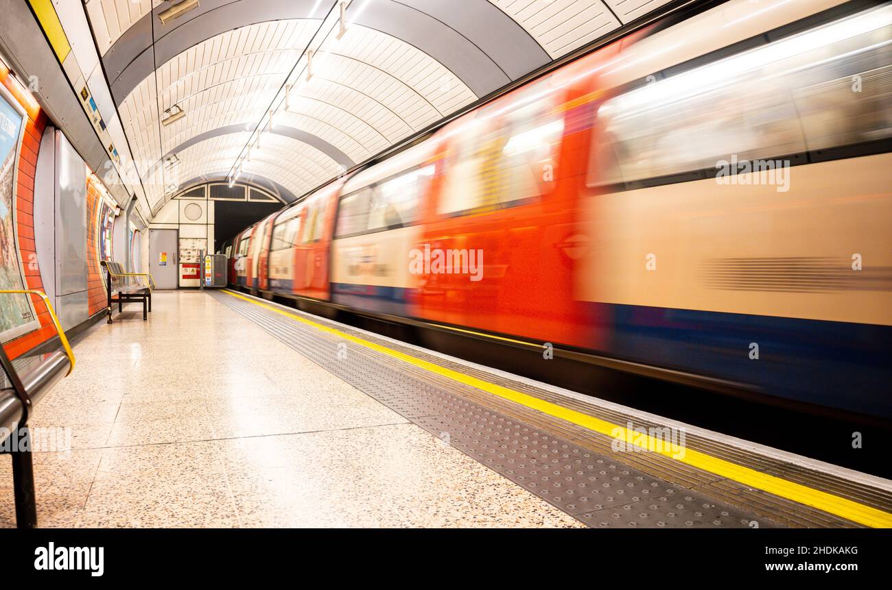 A view from the London Underground tube system. Millions of travelers ...