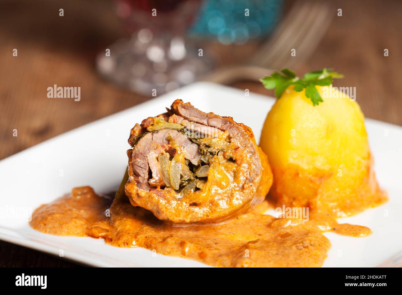 roulade, roulades, beef roulade, rinderroulade Stock Photo - Alamy