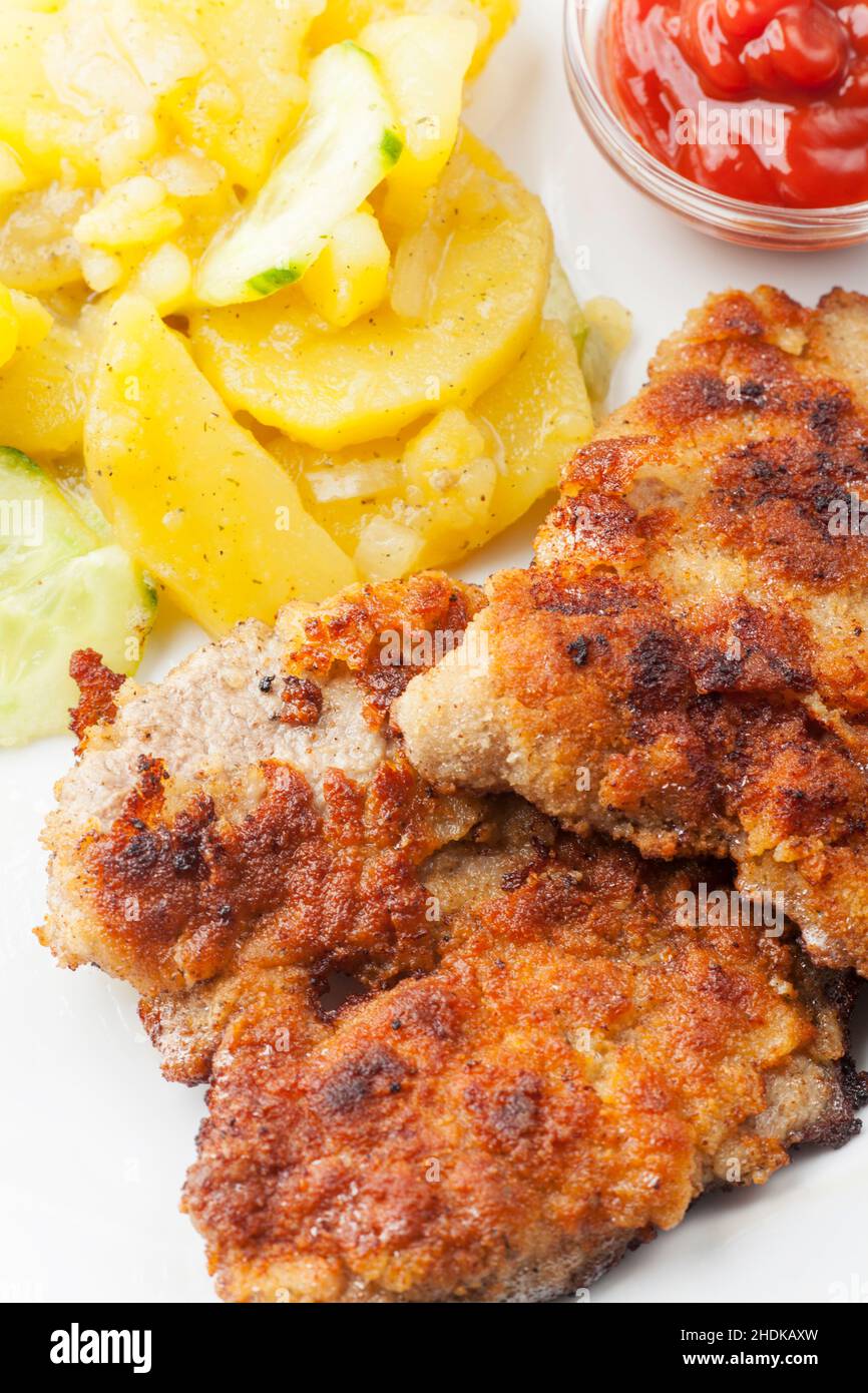 potato salad, snack, wiener schnitzel, potato salads, snacks, wiener ...