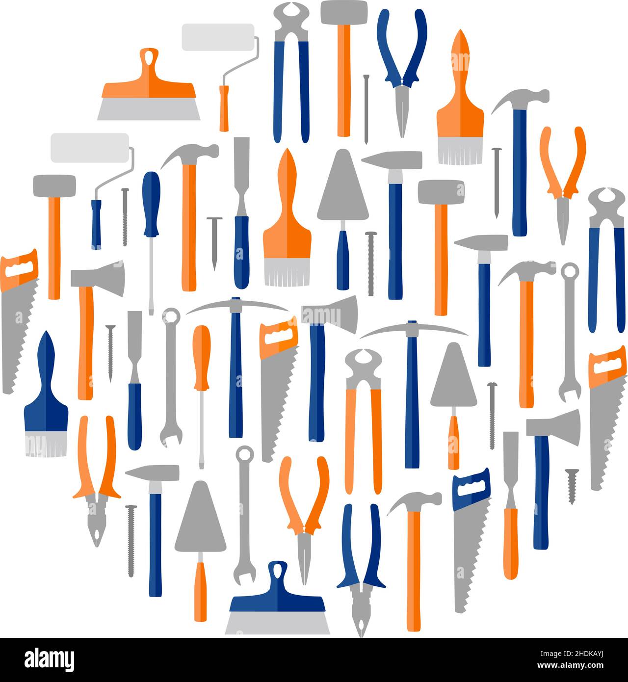 Circle of construction tools, vector illustration Stock Vector Image ...