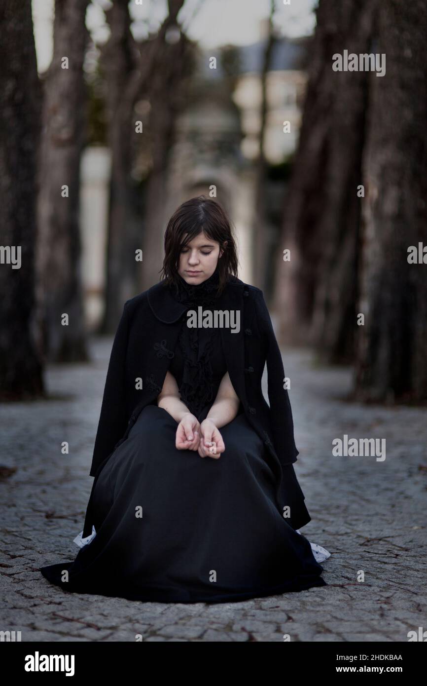 young woman, loss, mourning, girl, girls, woman, young women Stock ...