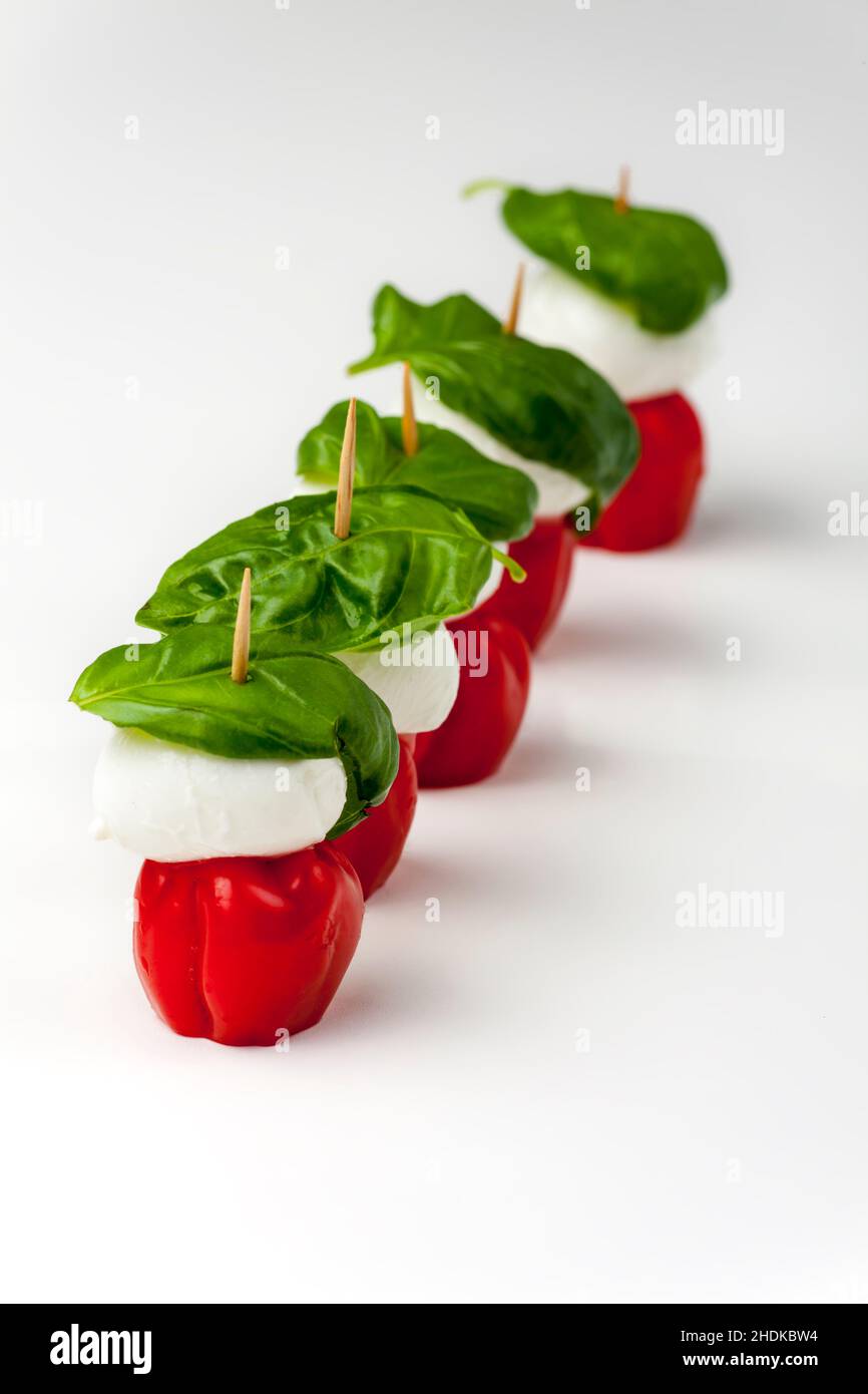 finger food, caprese, finger foods, capreses Stock Photo - Alamy