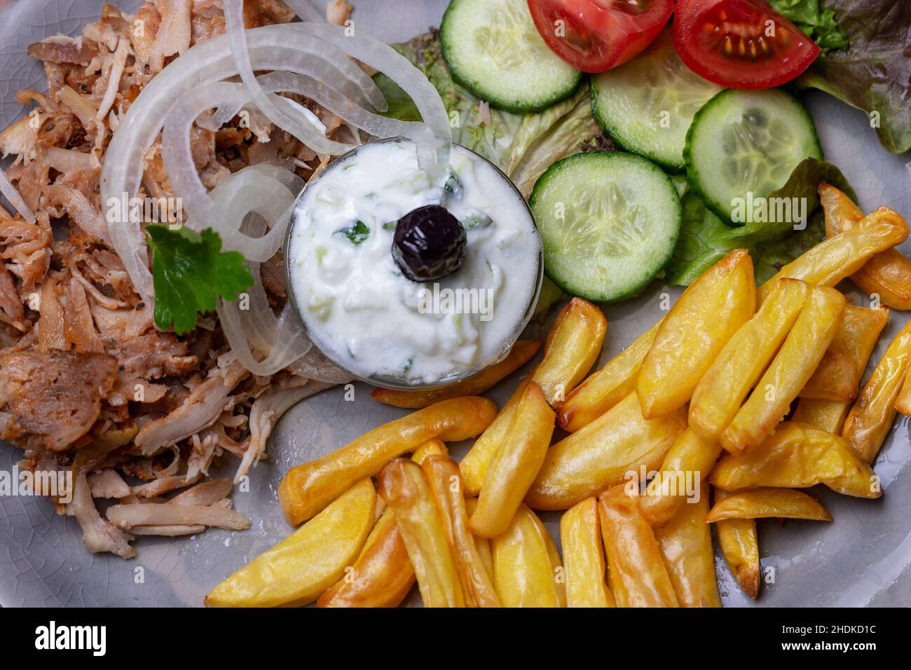 gyros plate, gyros plates Stock Photo - Alamy