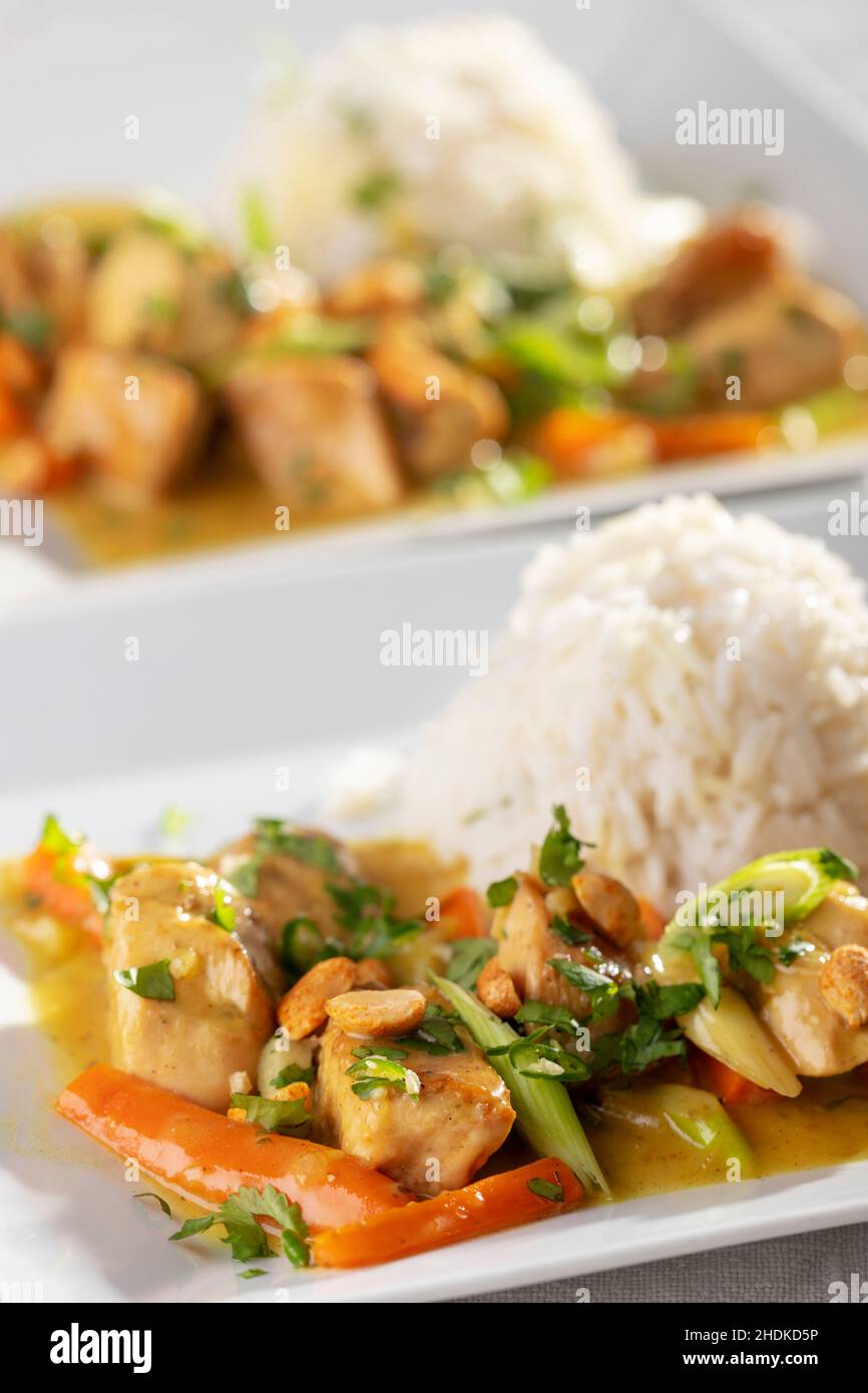 lunch, chicken curry, lunch time, chicken curries, hähnchencurry Stock ...