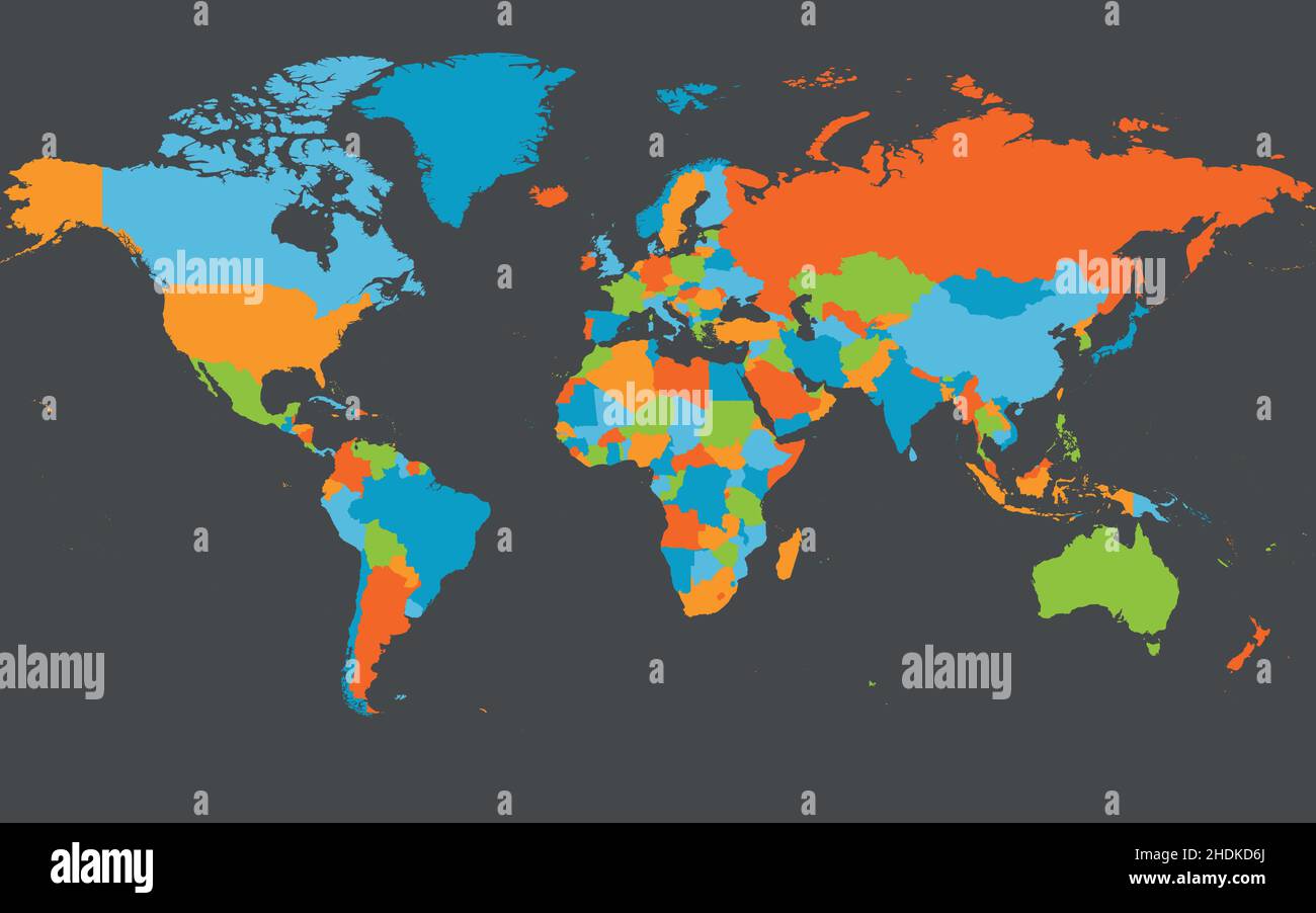 High detailed political map of World Stock Vector Image & Art - Alamy
