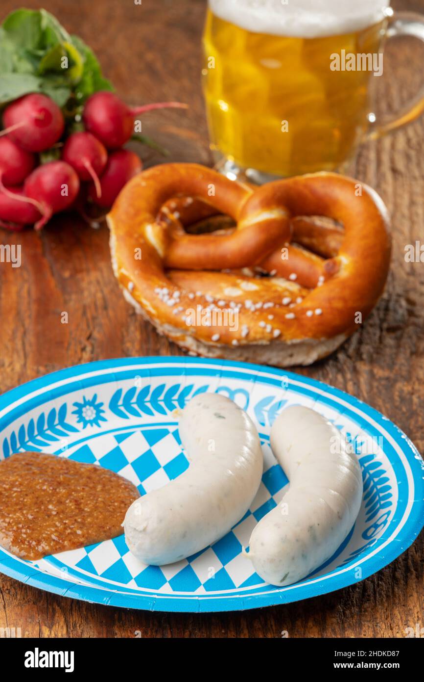 weisswurst, bavarian weisswurst, weisswursts Stock Photo - Alamy
