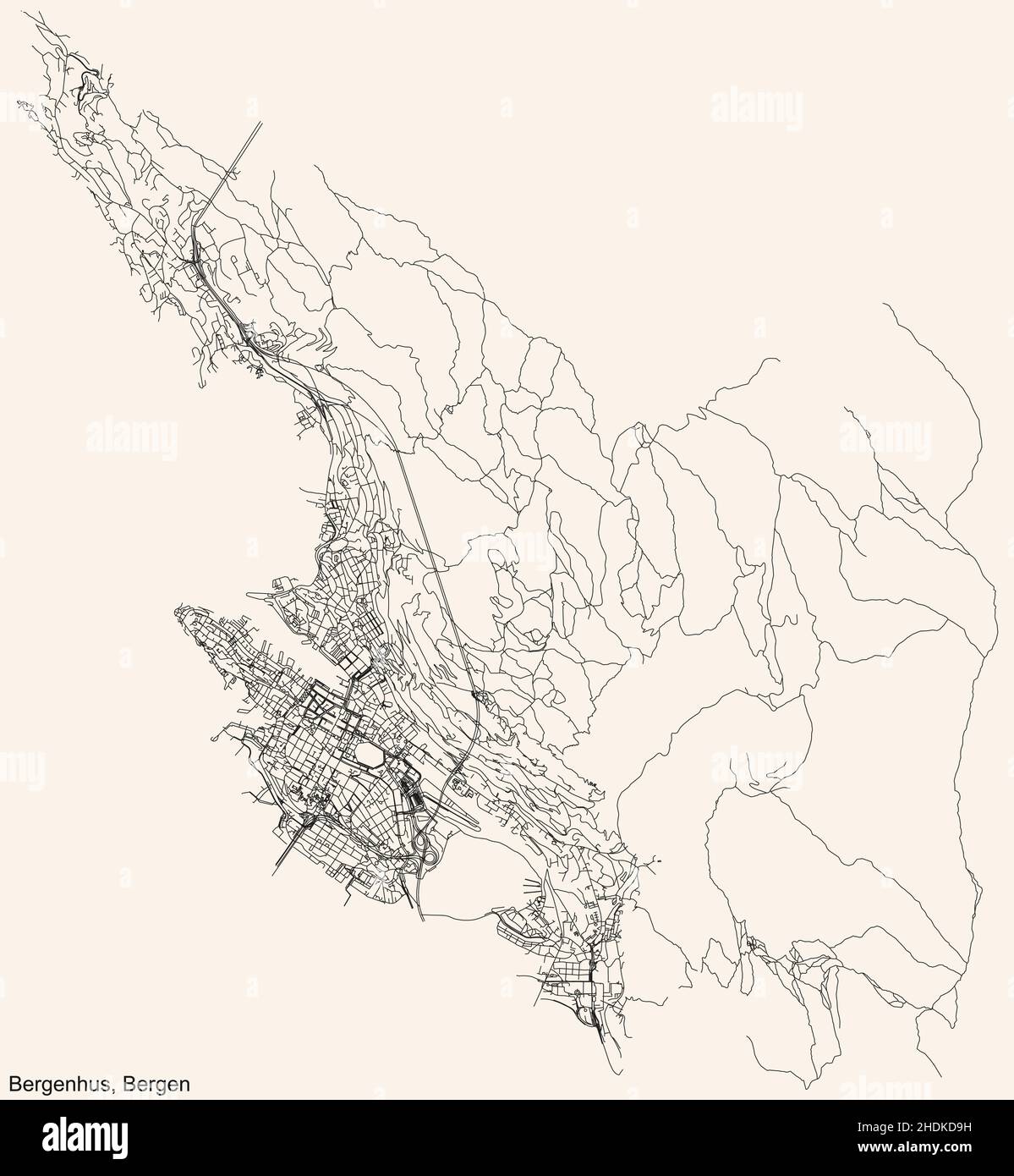Bergen Map Stock Vector Images - Alamy