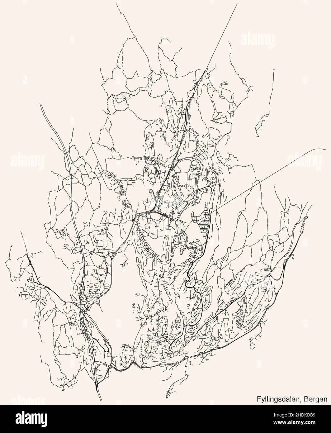 Detailed navigation black lines urban street roads map of the quarter ...