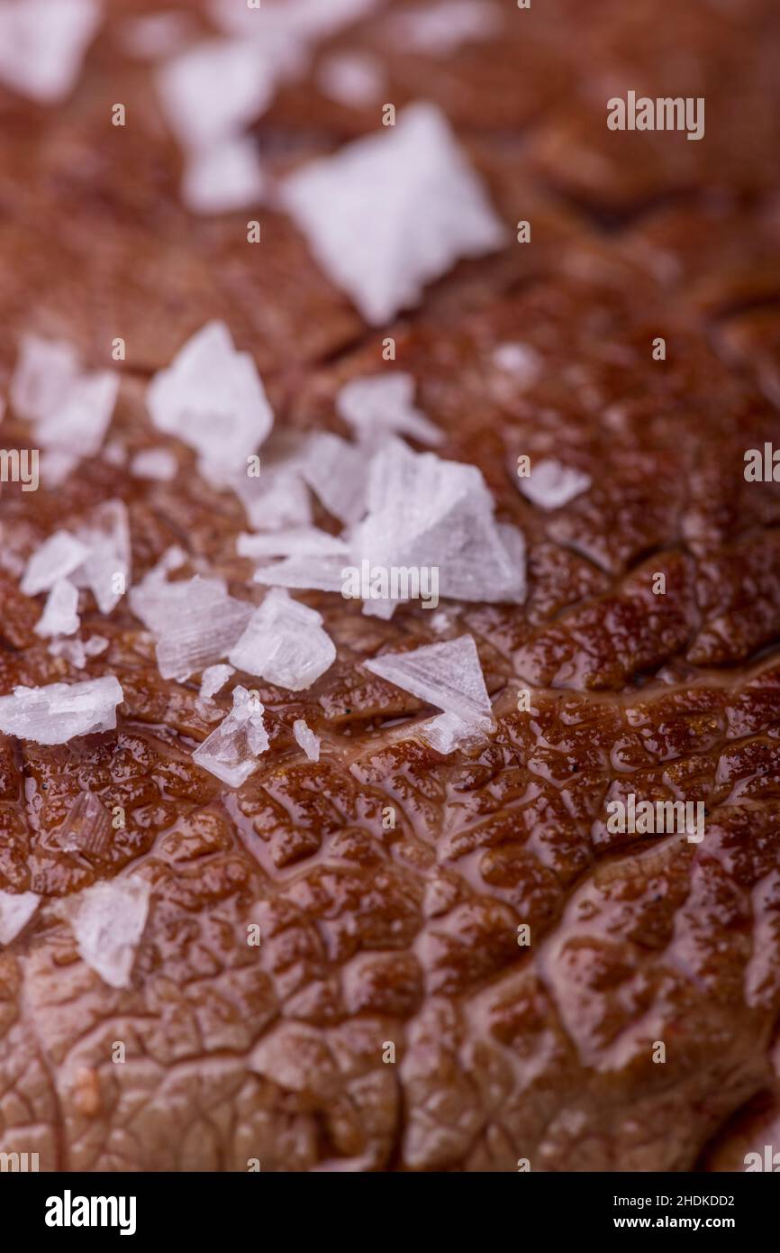beef steak, crystal salt, beef steaks, crystal salts Stock Photo - Alamy