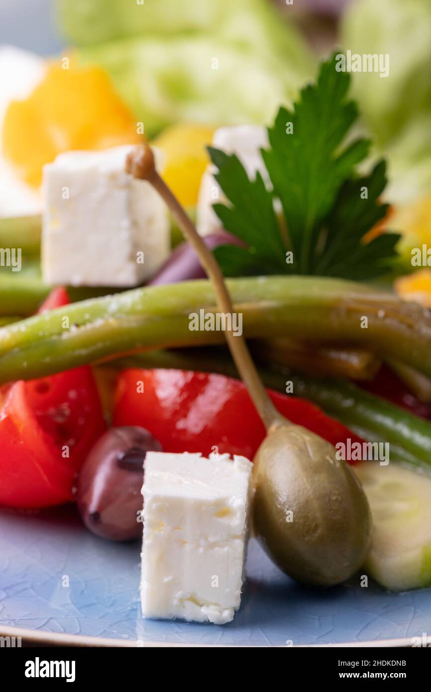 feta cheese, capern, feta cheeses, capers Stock Photo - Alamy