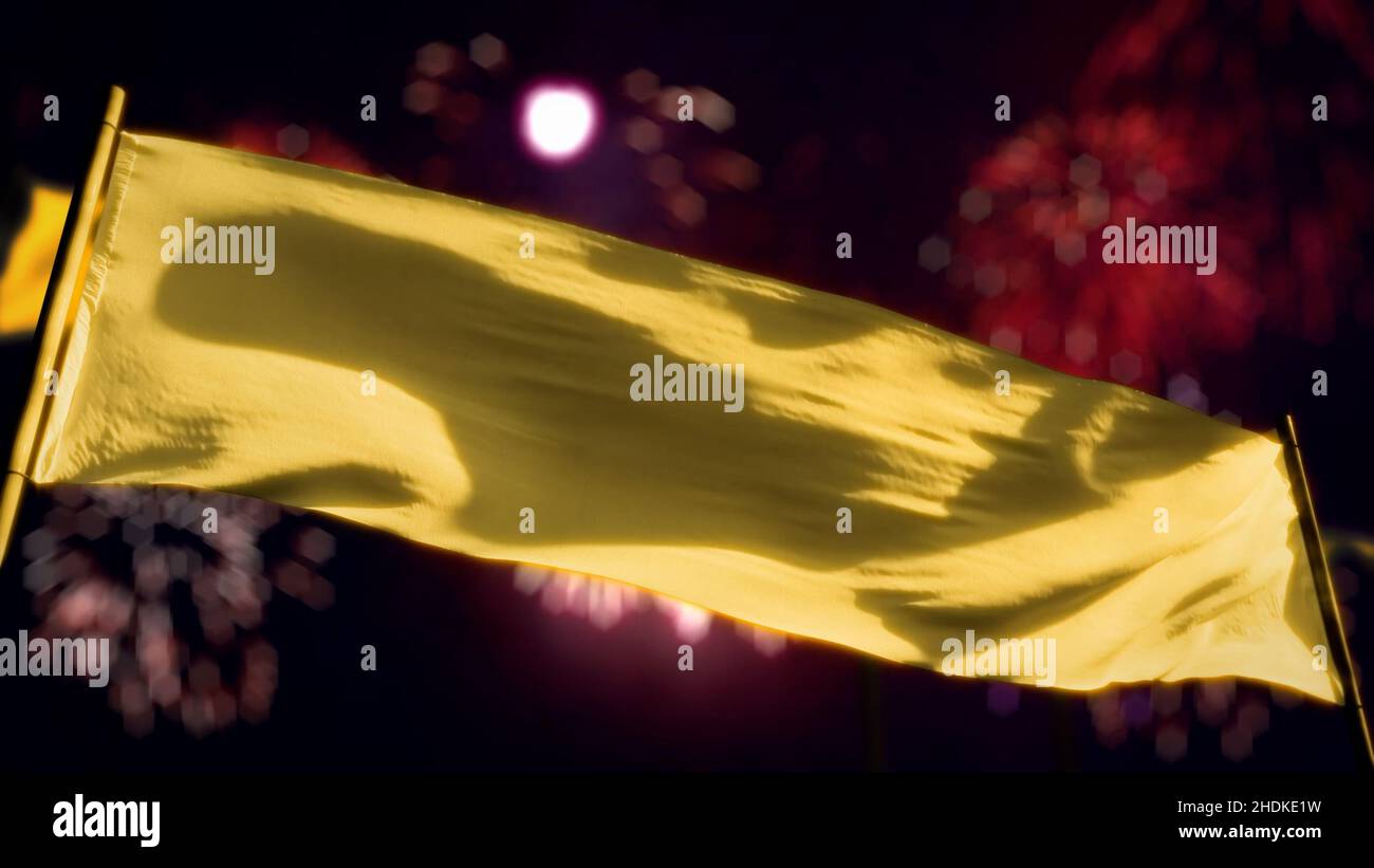 banner or transparent with empty space on firework sky backdrop ...