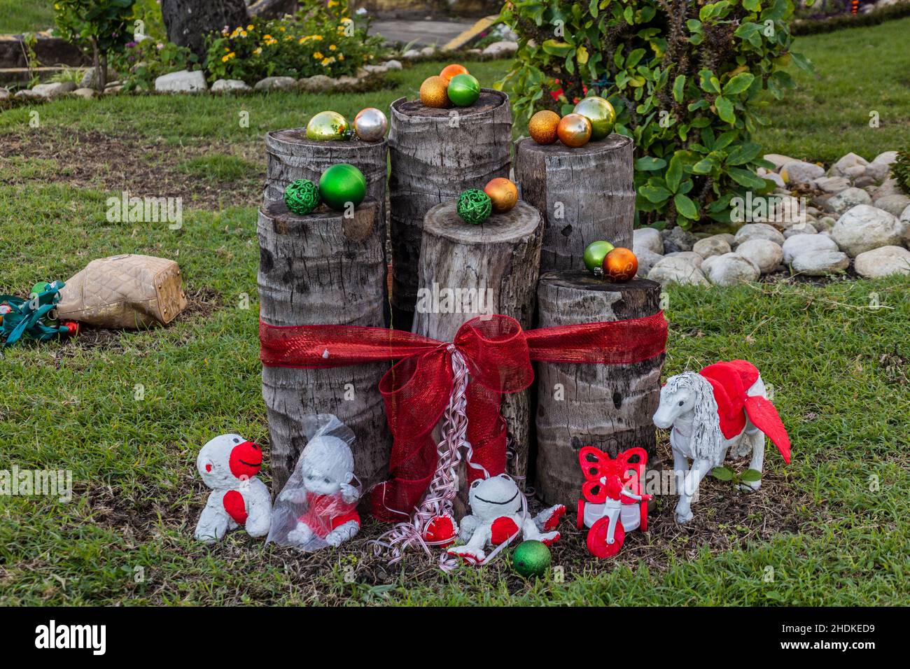Christmas decorations in Puerto Plata, Dominican Republic Stock Photo ...