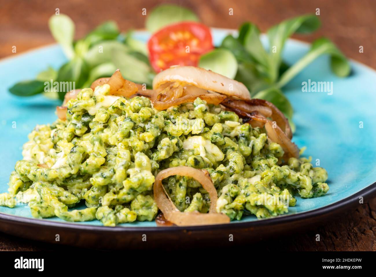 spaetzle, spinach noodles, spaetzles, spinach noodle Stock Photo - Alamy