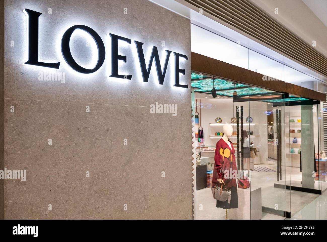 Spanish luxury clothing and accessories brand Loewe store seen in Hong ...