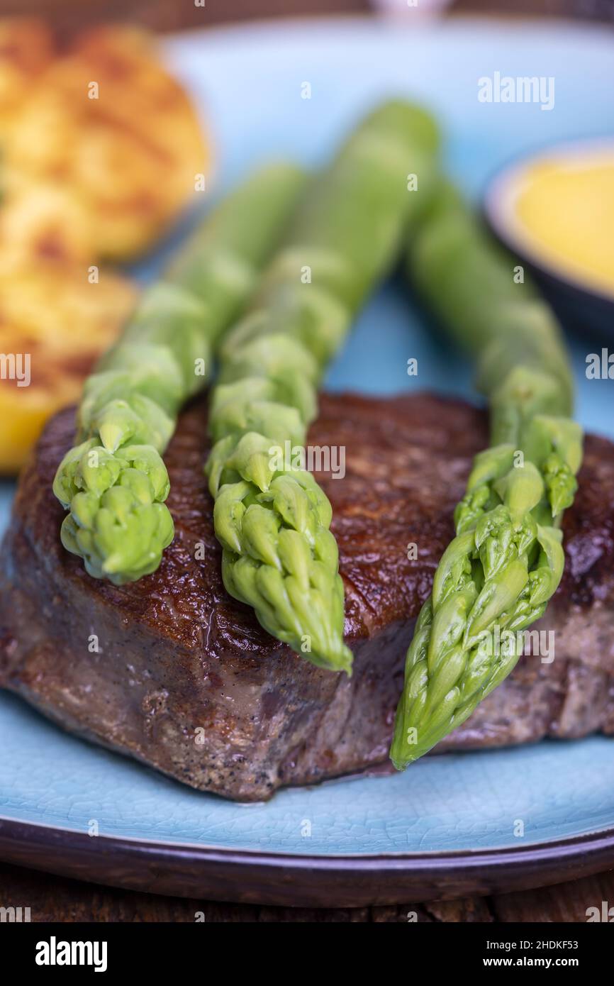 asparagus tips, beef steak, beef fillet, asparagus heads, asparagus tip ...
