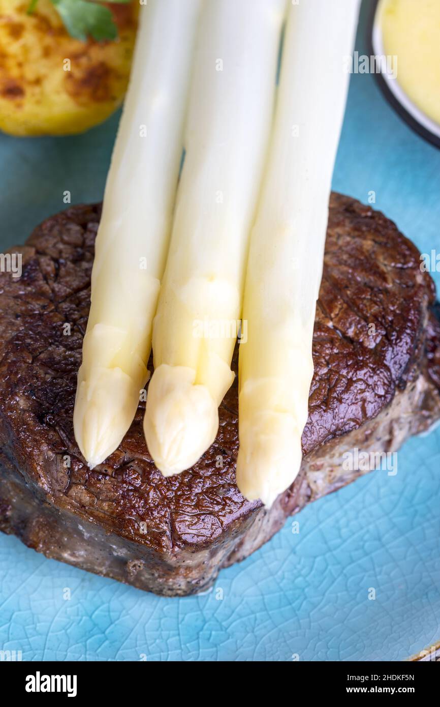 steak, asparagus, beef, beef fillet, steaks, asparagus spear, asparagus ...