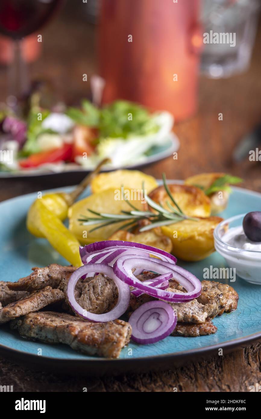classical greek, gyros, classical greeks, typical greek meal Stock ...