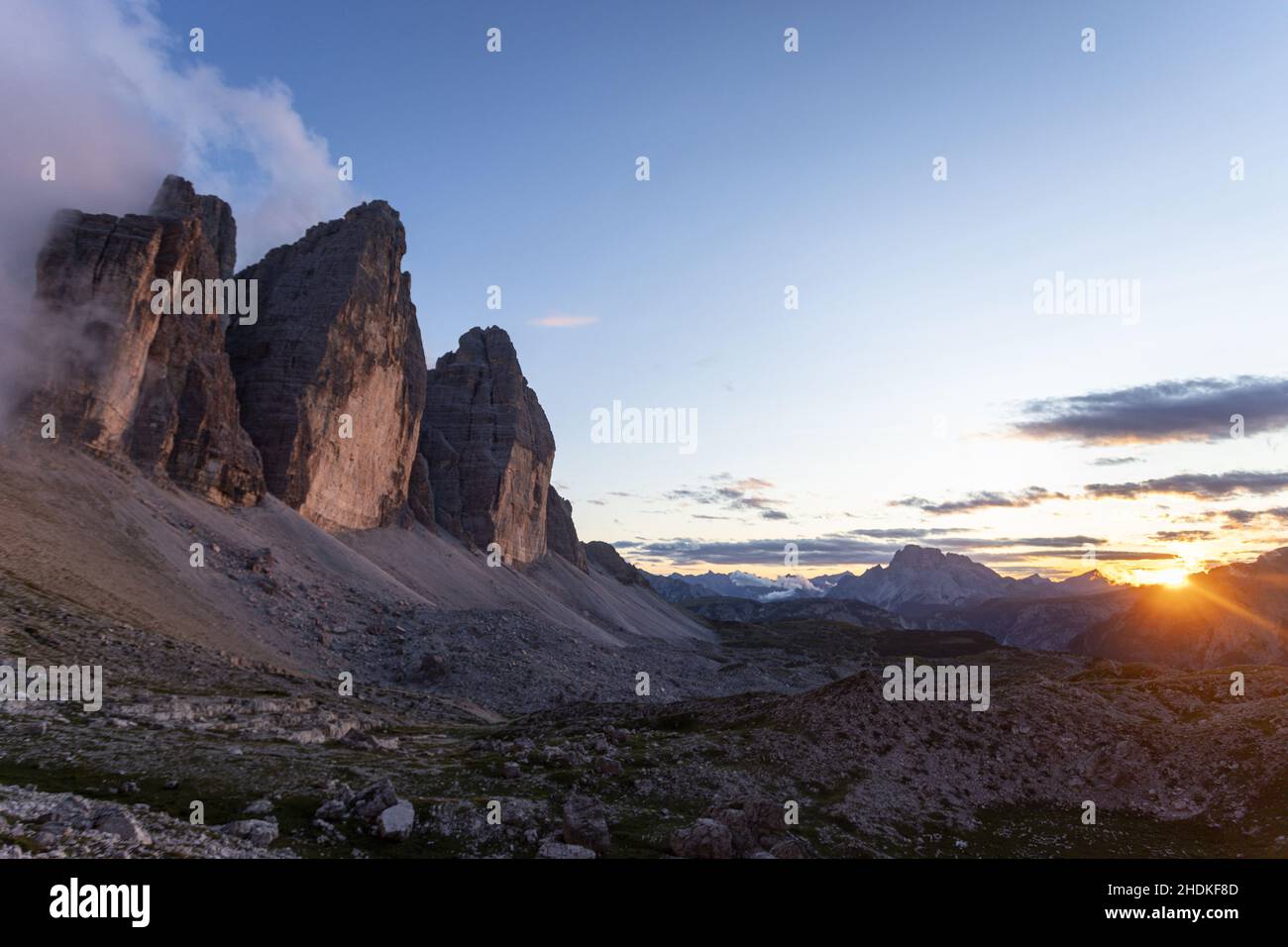 mountains, three peaks, mountain, three peak Stock Photo - Alamy