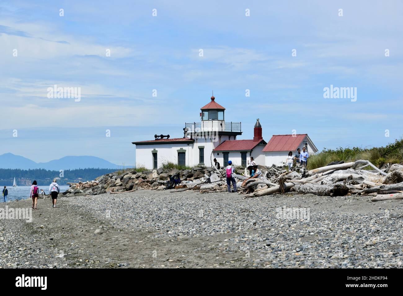 West Point Lighthouse in Discovery Park, Magnolia, Seattle Stock Photo ...