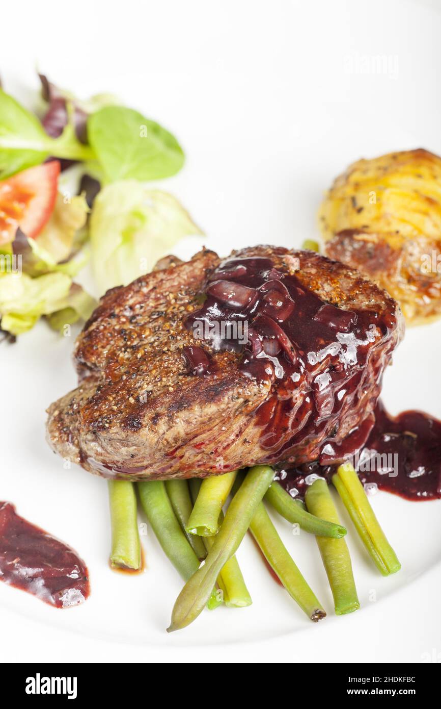 lunch, beef fillet, lunch time, beef fillets, filet, steak Stock Photo ...