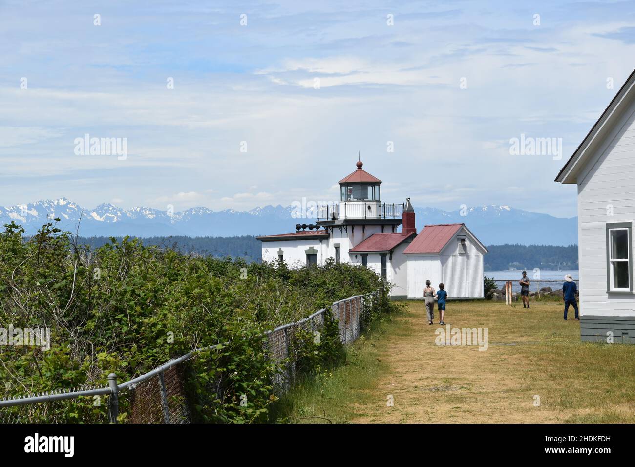 West Point Lighthouse in Discovery Park, Magnolia, Seattle Stock Photo ...