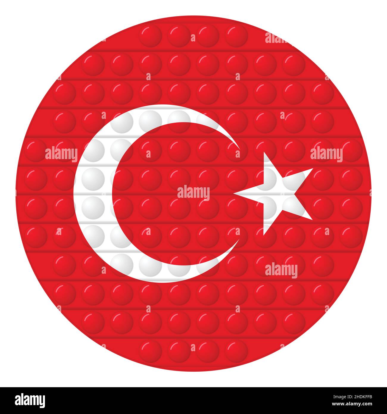 Glass light ball with flag of Turkey. Round sphere, template icon ...