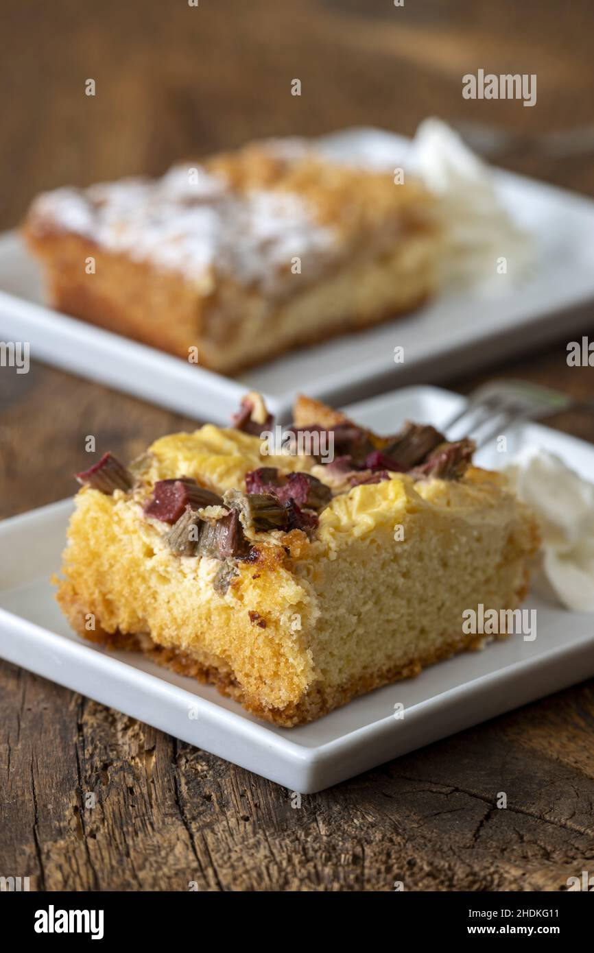 rhubarb cake, sheet cake, rhubarb cakes, cakes Stock Photo - Alamy
