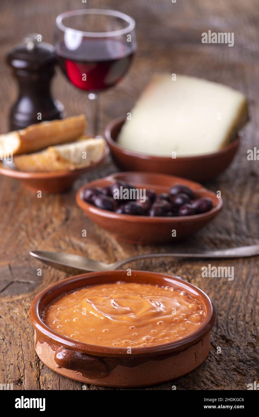 tapas, manchego, cold soup, manchegos, munchego, cold soups Stock Photo ...