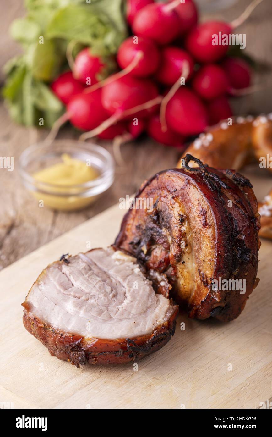 slices, roast pork, roll roast, slice, roast porks, roll roasts Stock ...