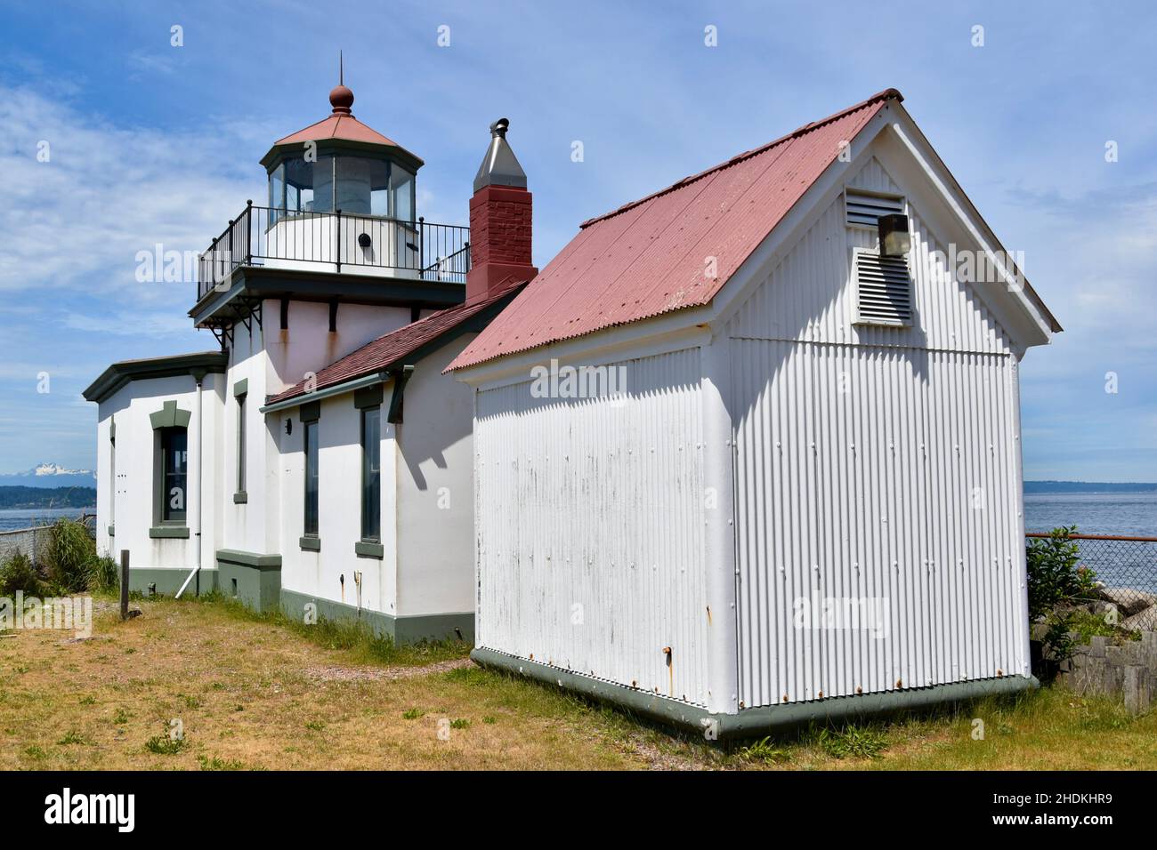 West Point Lighthouse in Discovery Park, Magnolia, Seattle Stock Photo ...