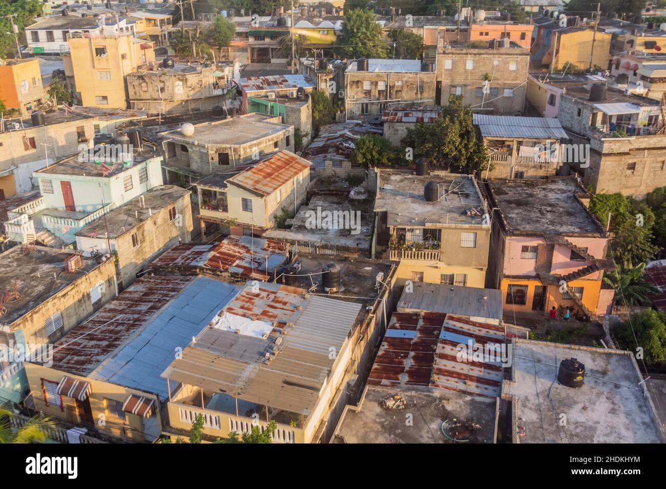 Aerial view of northern Santo Domingo, capital of Dominican Republic ...