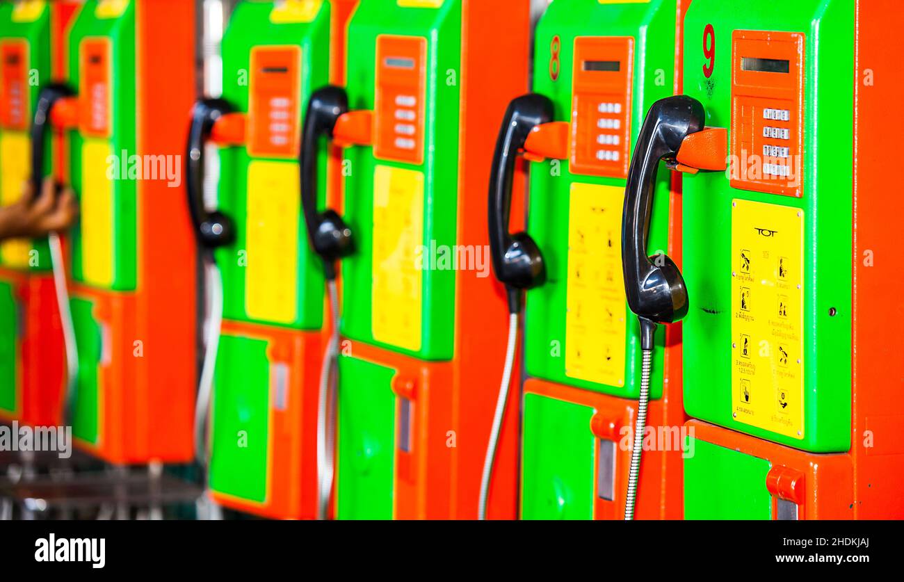 Pay phone row hi-res stock photography and images - Alamy