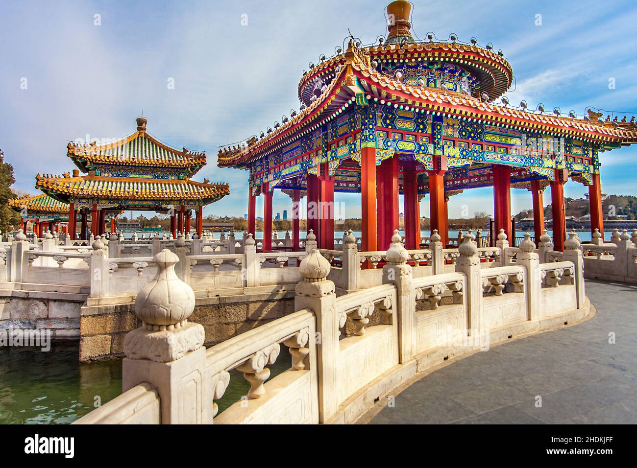 beijing, Beihai Park, Five Dragon Pavilions Stock Photo - Alamy
