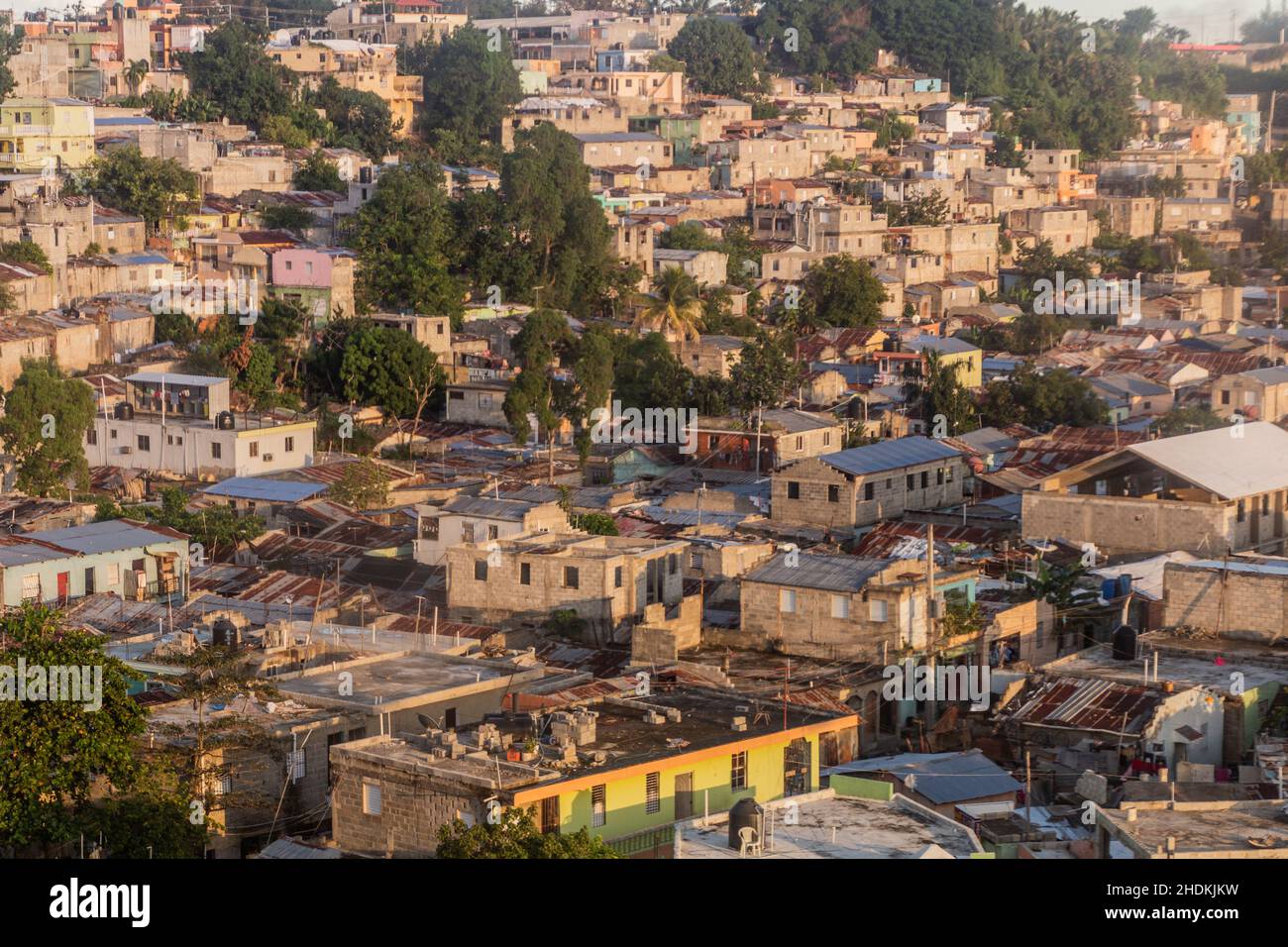 Aerial view of northern Santo Domingo, capital of Dominican Republic ...