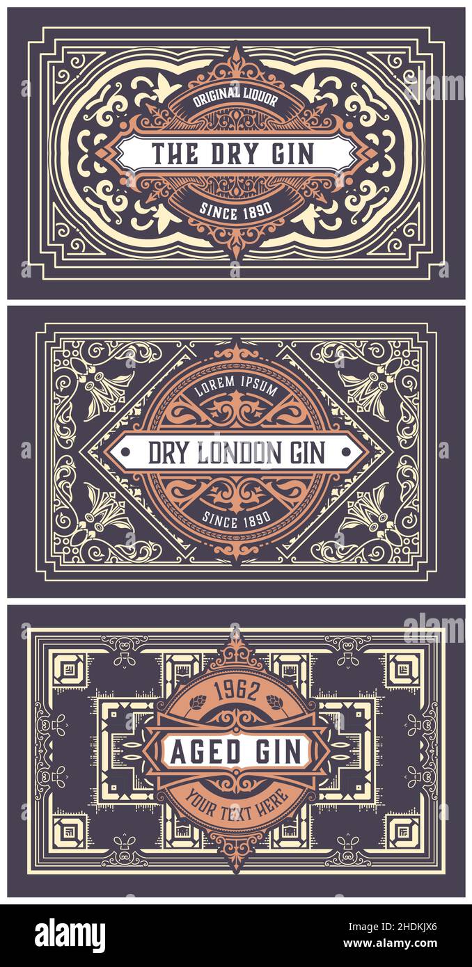 Set of 3 vintage labels for packing Stock Vector Image & Art - Alamy