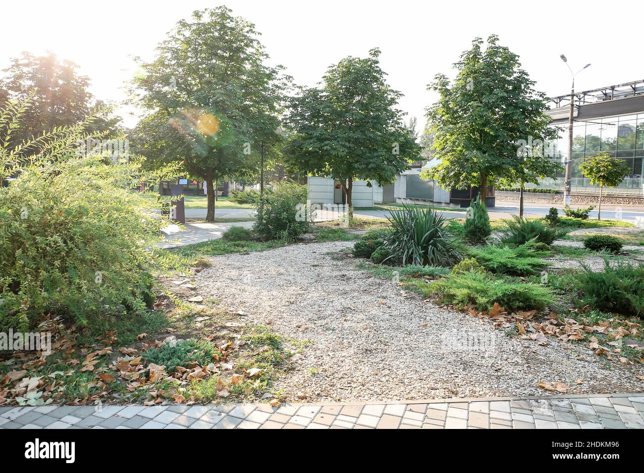 Beautiful landscape design of city park Stock Photo - Alamy