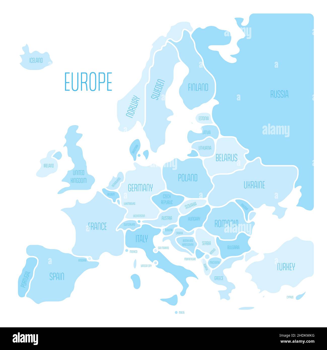 Simplified smooth map of Europe Stock Vector Image & Art - Alamy