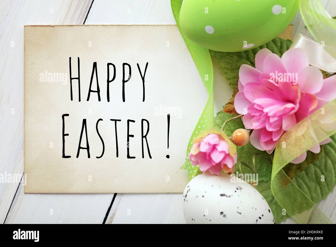 Easter greetings with flowers hi-res stock photography and images - Alamy