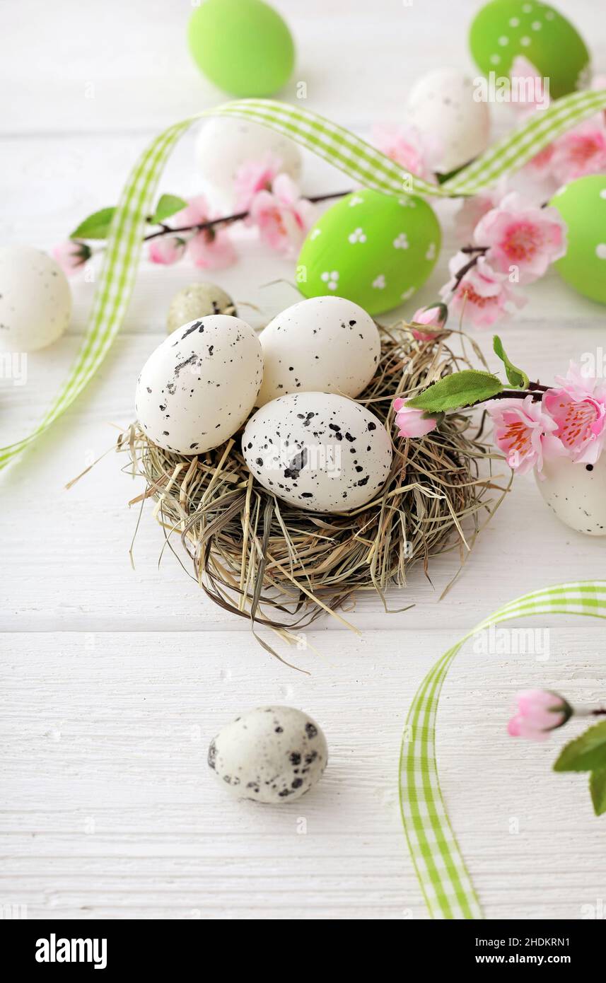 easter nest, easter eggs, easter time, easters, easter egg Stock Photo ...