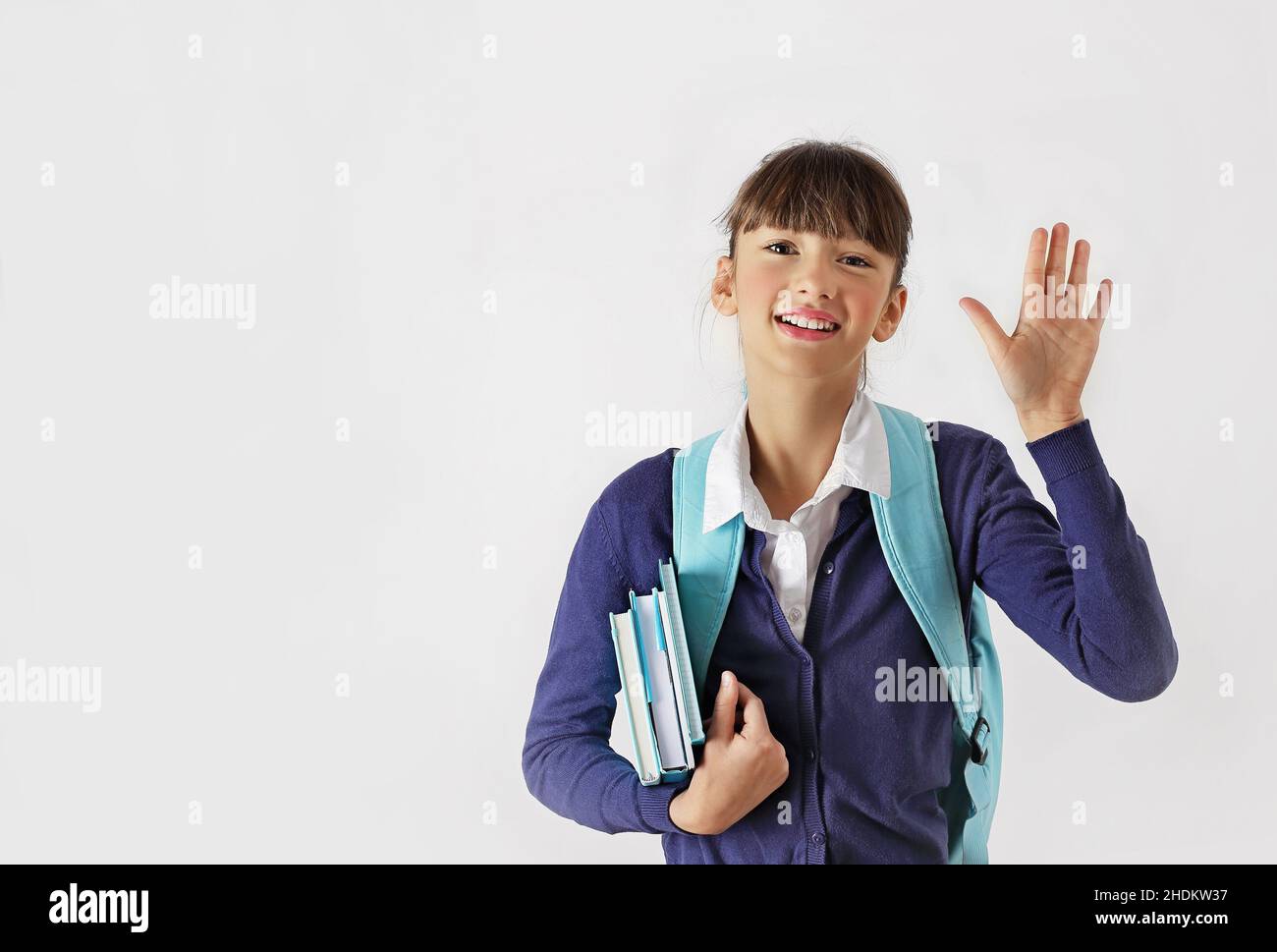 waving, schoolgirl, girl, girls, school children, school girl, school ...