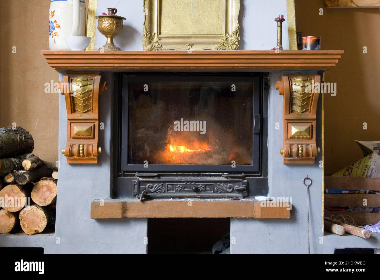 domestic life, fire, fireplace, living room, at home, domestic lifes ...