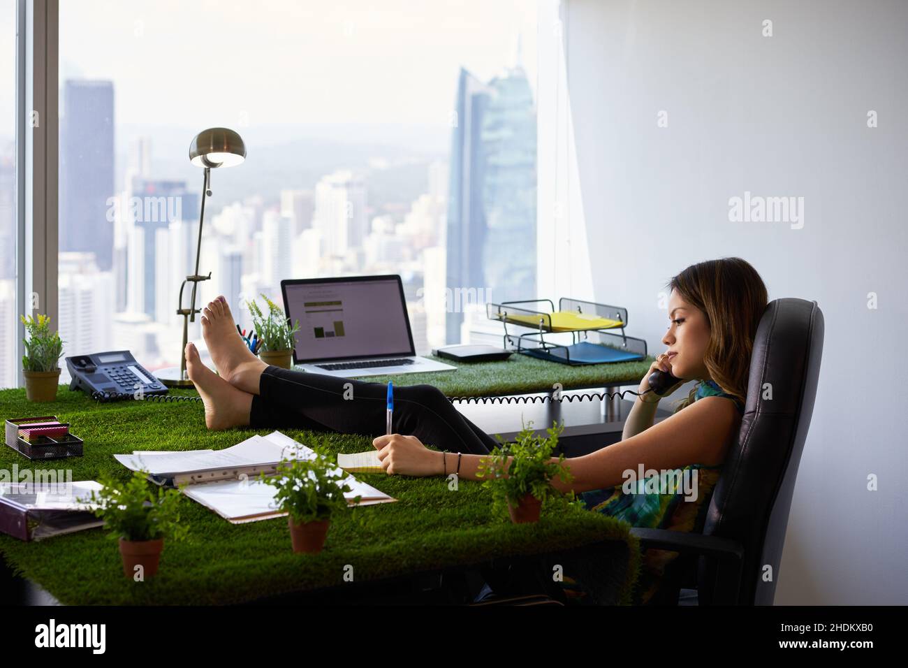 environment, desk, workplace, nature relation, oasis, environments ...